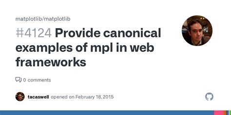 Provide Canonical Examples Of Mpl In Web Frameworks · Issue 4124 · Matplotlibmatplotlib · Github