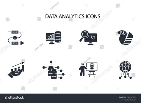 Data Analytics Icon Setvectoreditable Strokelinear Style Stock Vector Royalty Free 2587043703