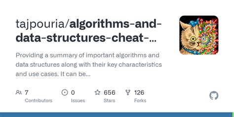 Github Tajpouriaalgorithms And Data Structures Cheat Sheet Providing A Summary Of Important