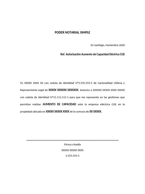 Poder Notarial Simple Empresa Pdf