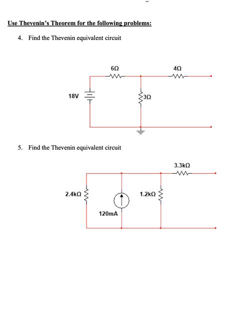 Solved Use Thevenin S Theorem For The Following Problems Chegg Com