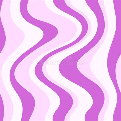 Groovy Waves Seamless Pattern Psychedelic Vertical Curved Vector Background In 1970s Hippie