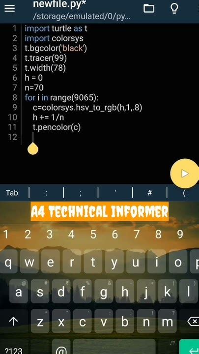 😀python Turtle Makr Design In Mobile Python Coding Shorts