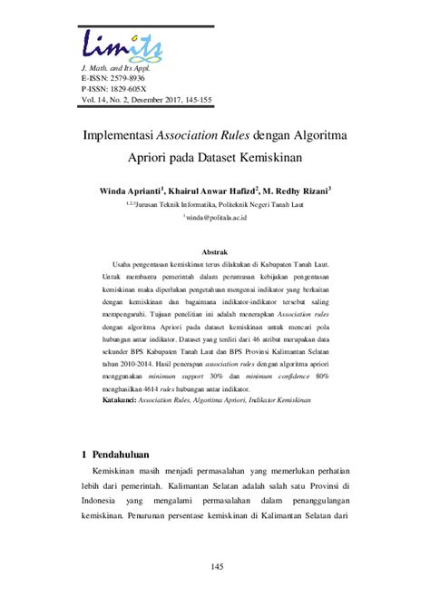 Pdf Implementasi Association Rules Dengan Algoritma Apriori Pada