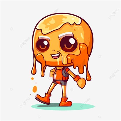 穿著橙色服裝在白色背景上行走的糖果滴卡通的膝蓋剪貼畫滑稽特徵 向量 膝盖 剪貼畫 卡通片向量圖案素材免費下載，png，eps和ai素材下載 Pngtree