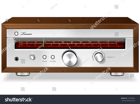 Vintage Stereo Analog Radio Tuner Wooden Stock Vector Royalty Free 135349961 Shutterstock