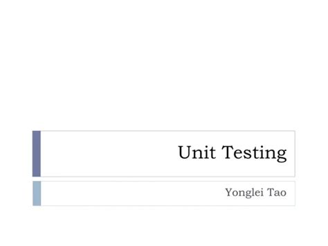 Ppt Effective Unit Testing In Java With Junit Framework Powerpoint