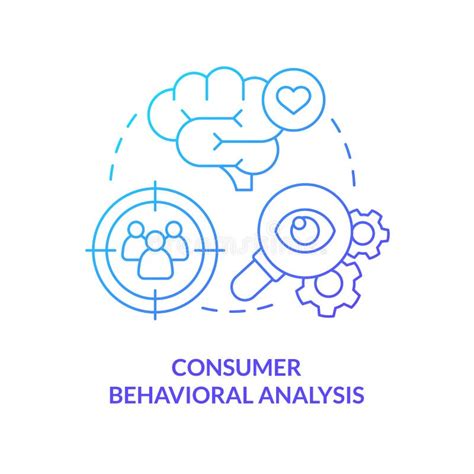Consumer Behavioral Analysis Concept Blue Gradient Icon Stock Vector