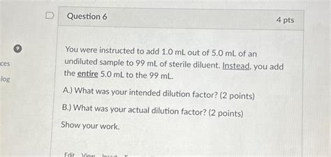 Solved You Were Instructed To Add ML Out Of ML Of An Chegg Com