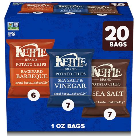Brandclub Kettle Brand Potato Chips Variety Pack 1 Oz 20 Ct