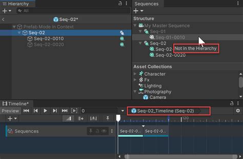 managing sequences as prefabs sequences 1 1 0