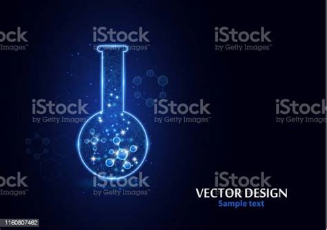 Test Laboratory Flask With The Frame Grid Made Of Points Lines And Forms Vector Illustration Art