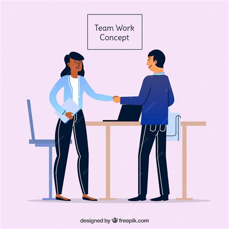 평면 디자인 팀 작업 개념 무료 벡터