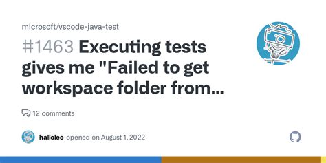 Executing Tests Gives Me Failed To Get Workspace Folder From Test Item · Issue 1463