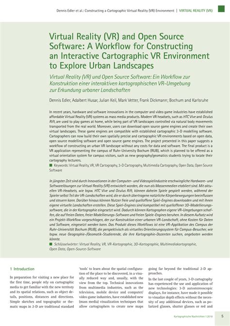 pdf virtual reality vr and open source software a workflow for
