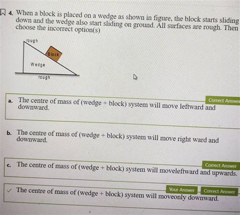 W 4 When A Block Is Placed On A Wedge As Shown In Figure The Block Star