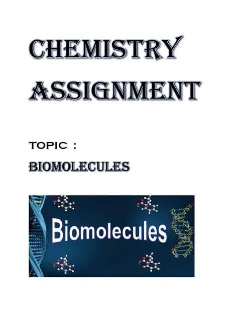 Biomolecules Chemistry Assignment Pdf Biomolecules Biomolecular