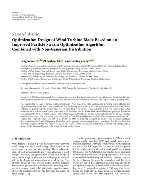 Pdf Optimization Design Of Wind Turbine Blade Based On An Improved