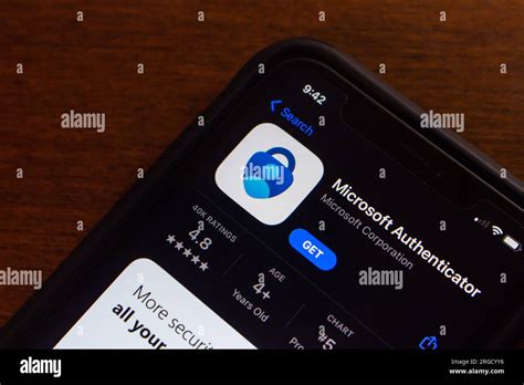 Vancouver Canada Aug 7 2023 Microsoft Authenticator App Seen In App Store On Iphone Stock