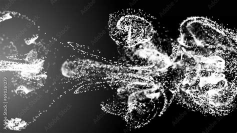 Vidéo Stock White Fluid Particle Dots Are Flowing In The Animated Video