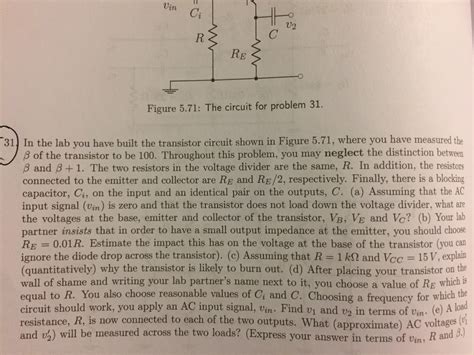 Solved The Circuit For Problem 31 In The Lab You Have