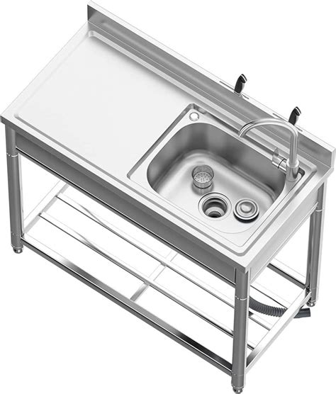Lavello In Acciaio Inox Professionale 1 Vasca Destra 100 × 50 × 94