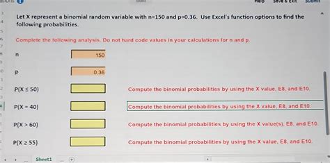 solved let x represent a binomial random variable with n 150