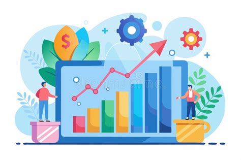 Visual Representation Of Performance Growth Data With Charts Symbols