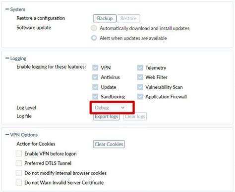 Technical Tip How To Enable Debug Log Level On Fo Fortinet Community