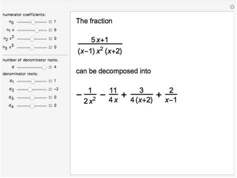 partial fraction decomposition wolfram demonstrations project