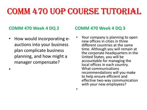 PPT COMM UOP Course Tutorial Uophelp PowerPoint Presentation Free Download ID