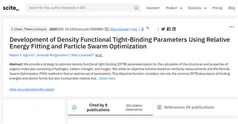 Development Of Density Functional Tight Binding Parameters Using Relative Energy Fitting And