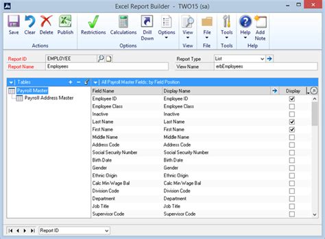 Employees SmartList Builder Template EOne Solutions