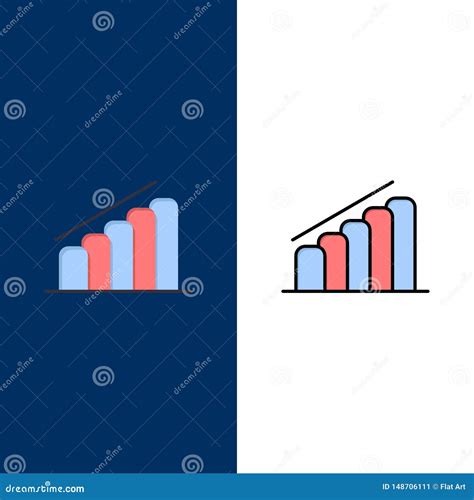 Chart Progress Report Analysis Icons Flat And Line Filled Icon Set Vector Blue Background