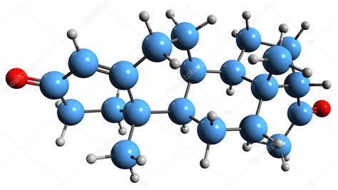 Imagen 3d De La Fórmula Esquelética De Progesterona Estructura