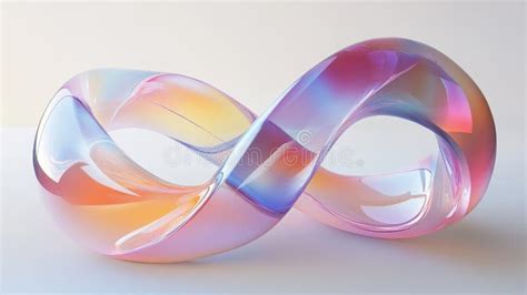 Translucent Infinity Sculpture Abstract Glass Sculpture Swirling Iridescent Infinite Loop Light