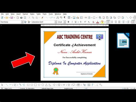 Openoffice Certificate Template