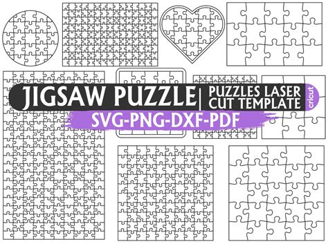 Puzzle Template Svg Puzzle Svg Jigsaw Svg For Cricut Laser Cut