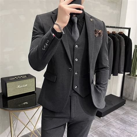 Grey 3 Piece Mens Suit Men Casual Wedding Suits Mens Suits
