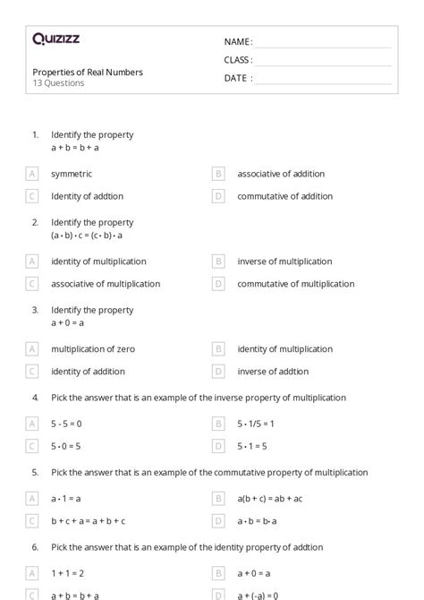 50 Commutative Property Of Multiplication Worksheets For 8th