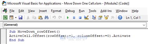 How To Move Down One Cell Using Excel Vba With 4 Useful Applications