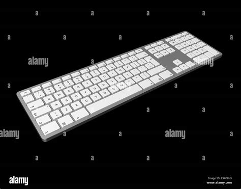 three dimensional computer keyboard isolated on black computer