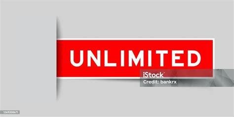 회색 배경에 무제한 단어와 빨간색 색상 스티커 라벨 삽입 0명에 대한 스톡 벡터 아트 및 기타 이미지 0명 경계 광고 Istock