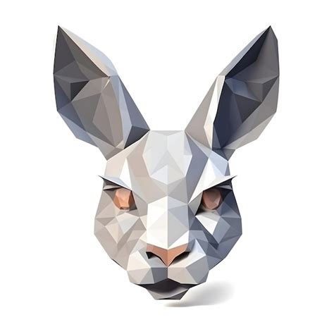 Premium Ai Image Abstract Low Polygon Hare Icon Illustration White Background Isolated Object