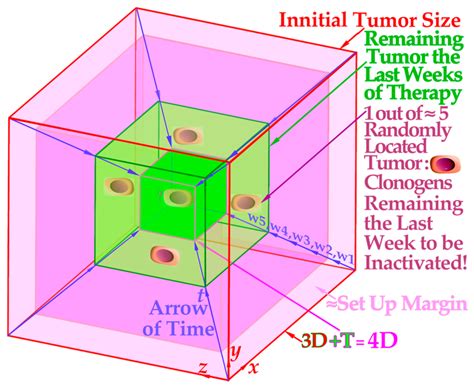 the projection of a 4d space time internal target volume on a 2d flat