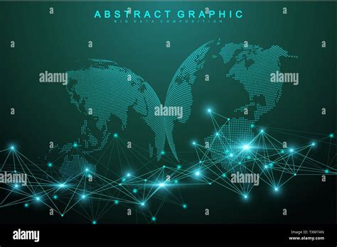 Geometric Graphic Background Molecule And Communication Connected Lines With Dots Minimalism