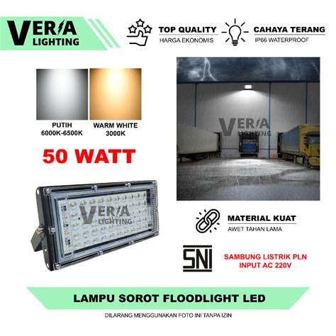 Jual Lampu Sorot Watt W Smd Led Floodlight Lampu Tembak Slim Sni Shopee Indonesia