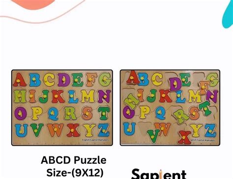 Pine Wood Wooden English Alphabets Capital Letters Abcd Puzzle Tray Language And Vocabulary