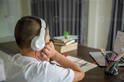 Young Student Distance Learning Virtual Distance Online Class On Video