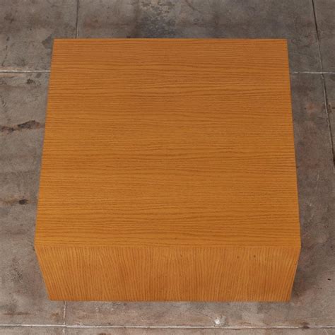 Minimalist Oak Cube Table Pedestal Chairish